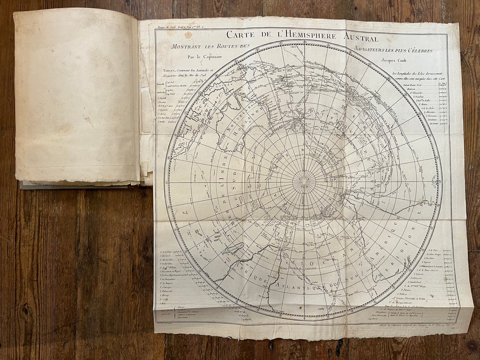 French Atlas to James Cook's 2nd Voyage - 1778 - Antarctica / Pacific ...